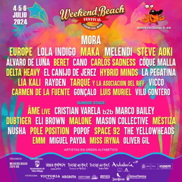Weekend Beach Festival 2025 - Cartel, fechas y entradas